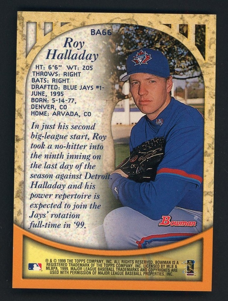 1999 Bowman Roy Halladay Toronto Blue Jays AUTO | eBay
