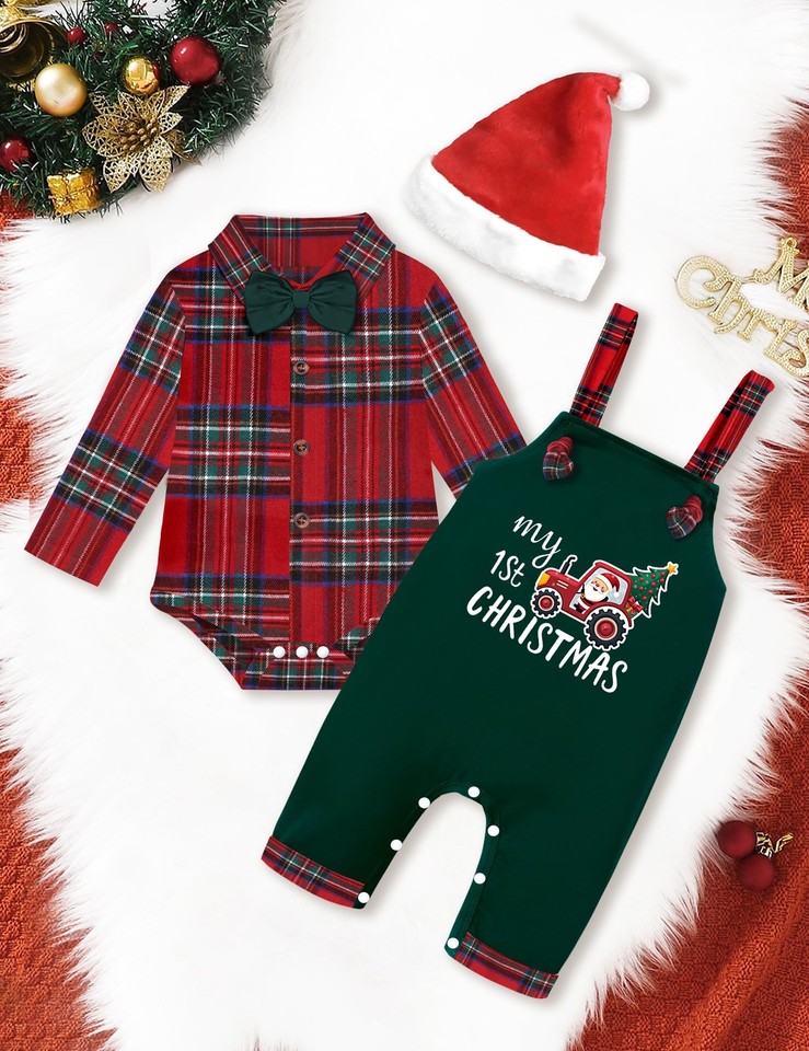 Baby Boy Christmas Outfit 6-9 Months My First Christmas Day Baby Boy ...