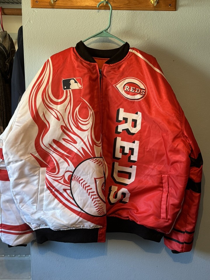 CINCINNATI REDS Men's Bomber Jacket 5XL Fits Like 3XL Or 4XL Satin ...