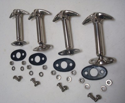 1932 Ford Car & Pickup Truck STAINLESS Hood Latch 4 Pieces w Pad ...