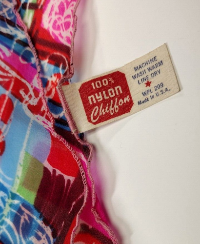 Psychedelic Pink Sheer Scarf Chiffon Small Neck NYLON Vibrant Colors ...