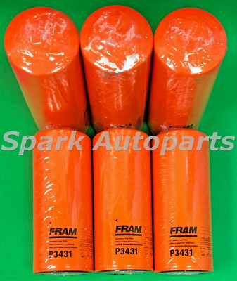 New Case of 6 Fuel Filter FRAM P3431 For MACK CH 1989 - 1991 -6 11.0L ...