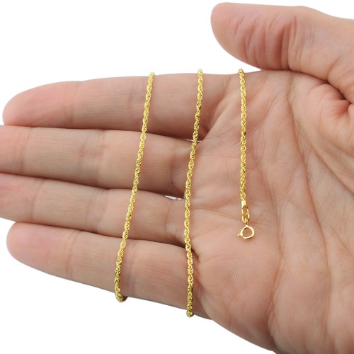 10K Yellow Gold 1.5mm-4mm Laser Diamond Cut Rope Chain Pendant Necklace ...