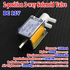 DC 12v 2-position 3-way Micro Mini Electric Solenoid Valve for Gas Air ...