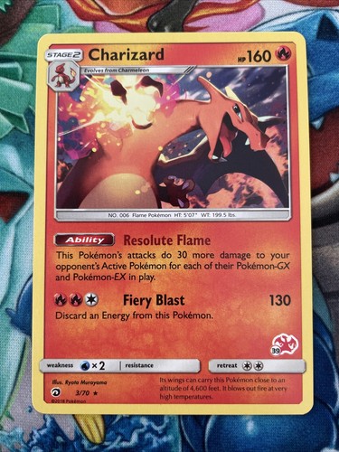 Pokemon Stage 2 Charizard Hp 160 2018 Non Graded 3/70 Non Holo/Non Foil ...