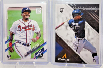 (2) 2021 TOPPS SERIES 1 CHRISTIAN PACHE RC #187 & 2021 Pinnacle #11 RC ...