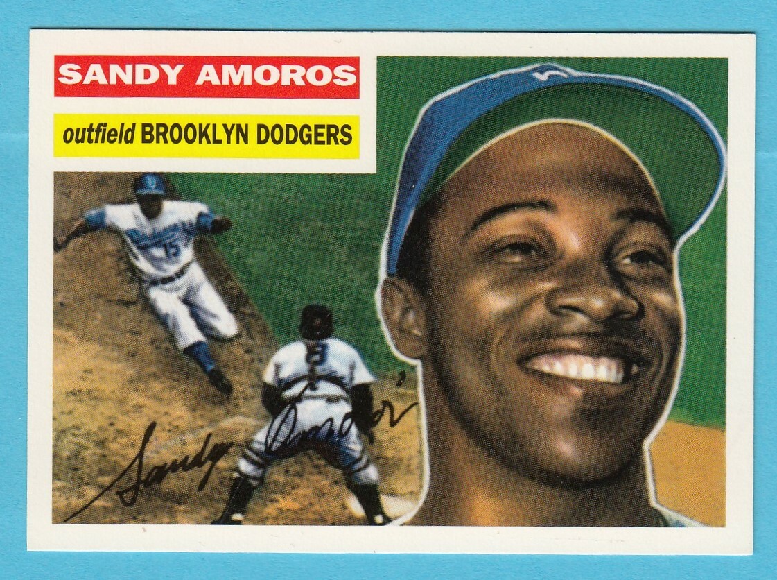 1956 Topps Baseball Reprint # 42 Sandy Amoros -- Brooklyn Dodgers ...
