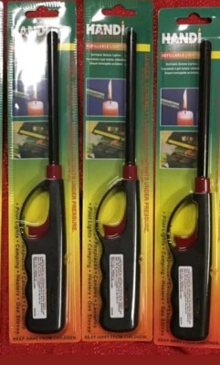 Lot Of (3) Handi FLAME REFILLABLE LONG REACH BUTANE LIGHTER CAMPING BBQ ...