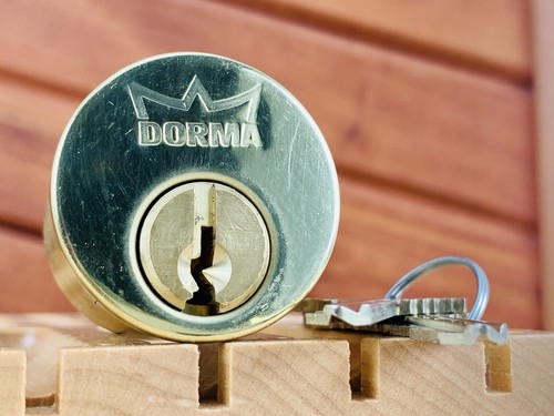 Dorma Kaba Security Lock Rim Mortise 2 Keys Cylinder Locksport Brass | eBay