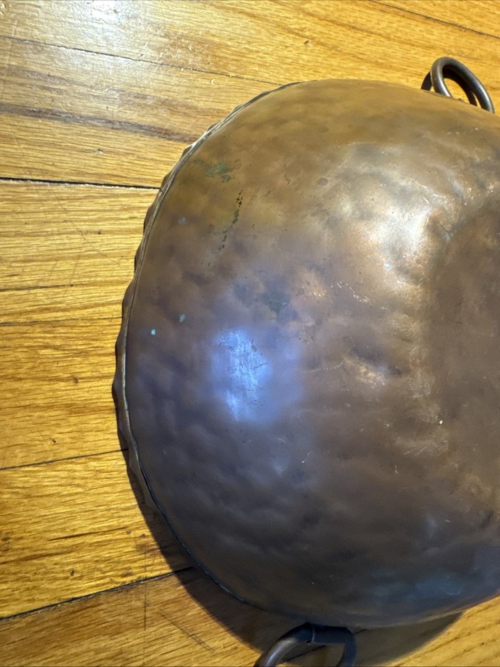 VTG Craftsman Studio Handmade Copper Hammered LG Round Bowl 2 Handle | eBay