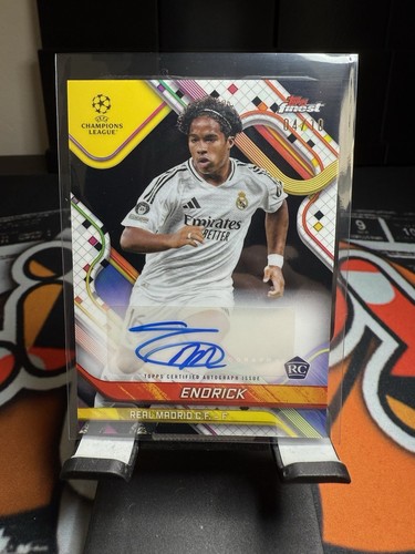 2024-25 Topps Finest UEFA Endrick Black Refractor Variation Auto RC ...