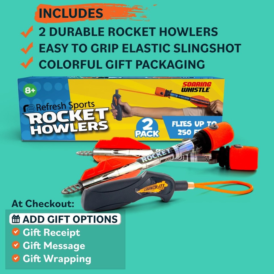 Toy Rocket Launcher for Kids: Outdoor Toys Slingshot Rockets Launchers ...