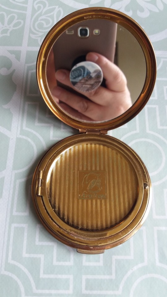 Stratton Green And Gold Powder Compact. | eBay UK