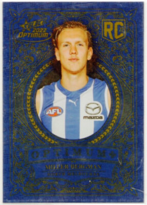 2022 AFL OPTIMUM+ ROOKIE CARD - OP201 Miller BERGMAN (NORTH MELBOURNE ...