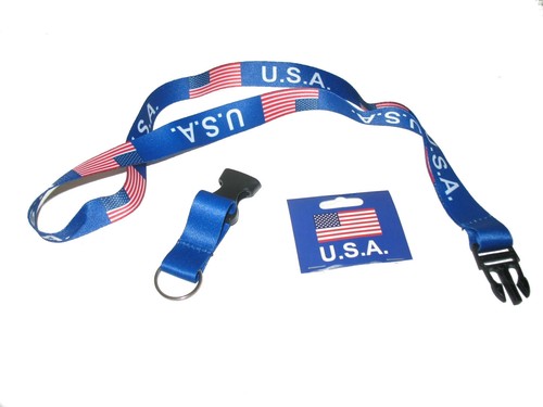 32" USA United States Printed Lanyard With Detachable Key Ring | eBay