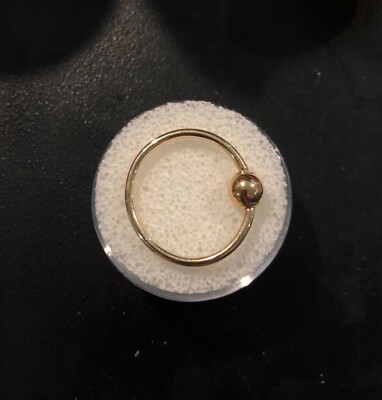 14K Solid GOLD 16g 16mm Captive Bead Ring Body Piercing Ear Nipple ...