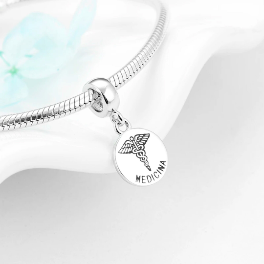 Medicina Charm For Bracelet, Hospital Charm, Sterling Silver Charm | eBay