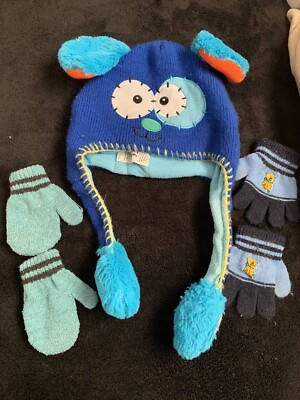flipeez hat Blue Monster And Gloves Mittens | eBay
