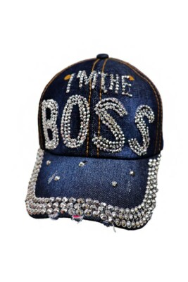 😎"I'M THE BOSS" Bling Cap Denim | eBay