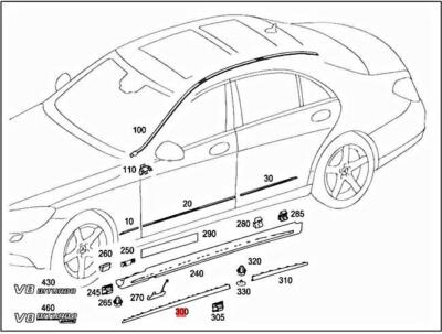 Genuine MERCEDES X222 S-CLASS W222 X222 Trim strip 2226948082 | eBay