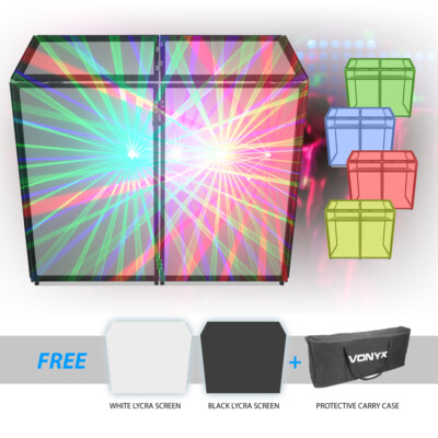 Vonyx DB3 Mobile DJ Booth Stand - Professional DJ Setup with Covers ...