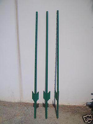 Green Steel Fence T-Post 5 FT - 5 count | eBay