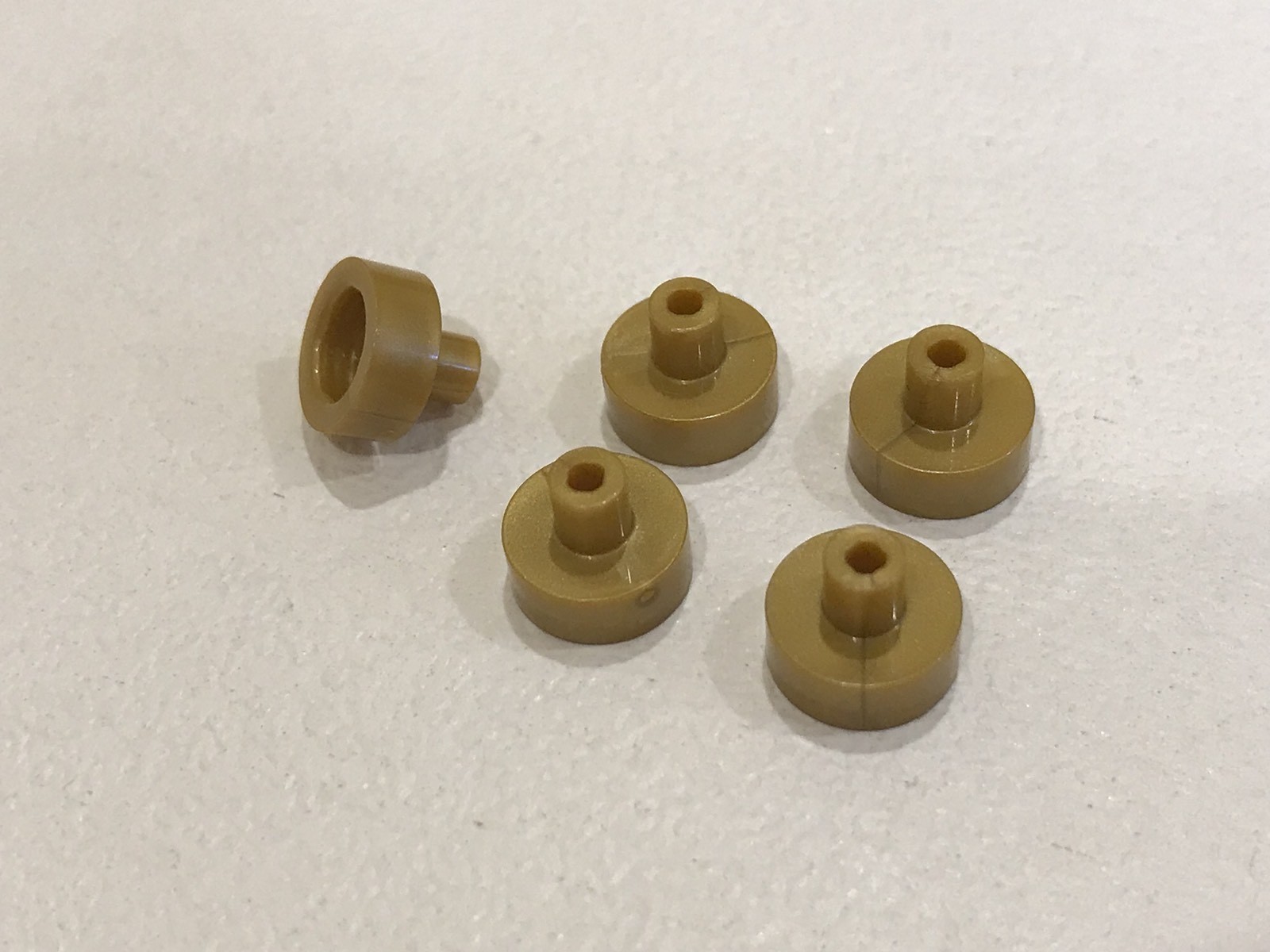 Lego 20482 1x1 Tile Round With Bar and Pin Holder - Pearl Gold 1 for ...