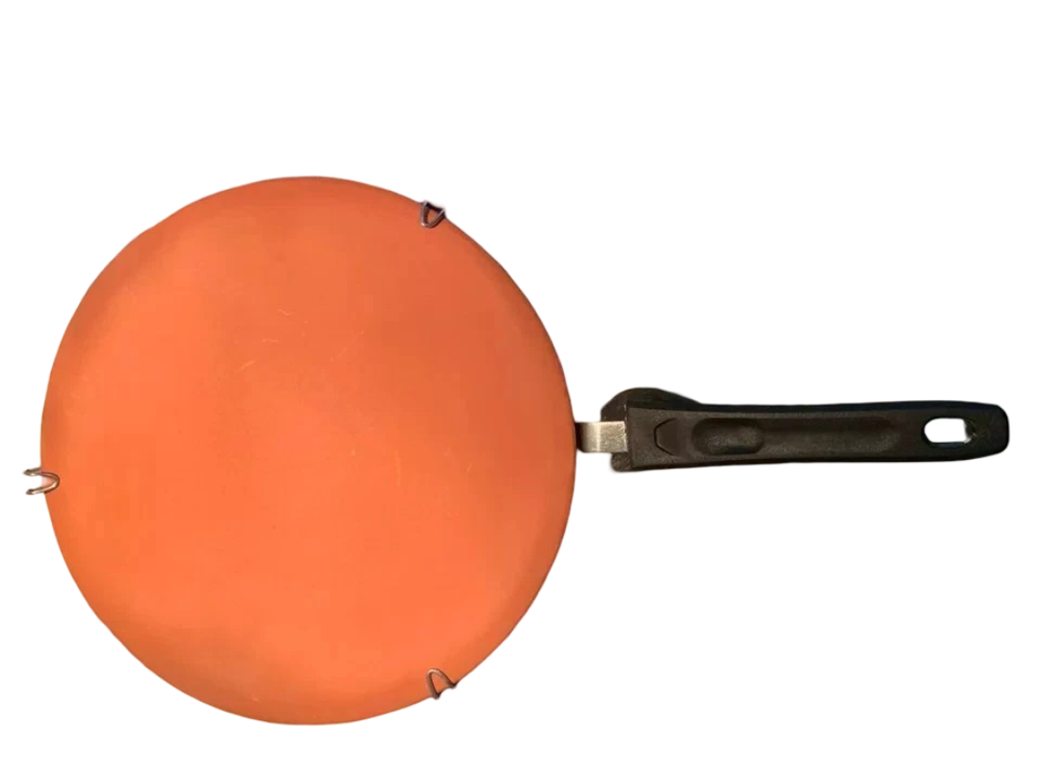 29cm Handmade Clay Tawa for Roti Naan Earthen Cooking Pan with Handle ...
