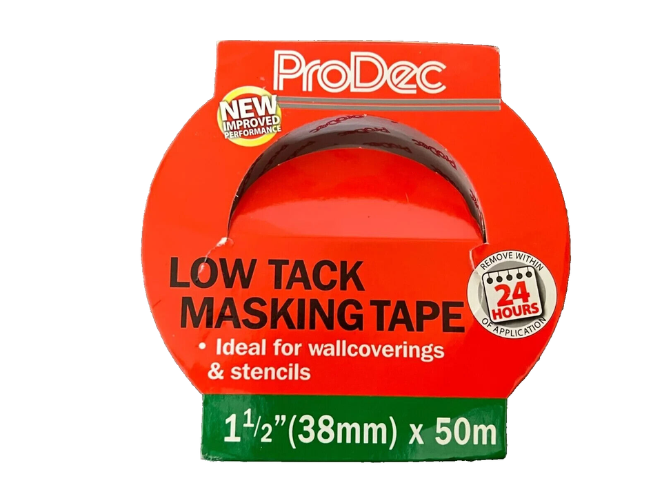 ProDec Low Tack Masking Tape 50 Metre Roll Low Residue & Tape Adhesion ...