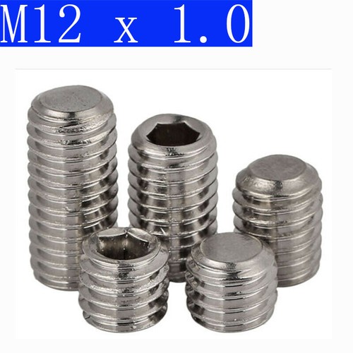 M12 x 1.0mm FINE PITCH Grub screws socket SET screws 304 stainless ...