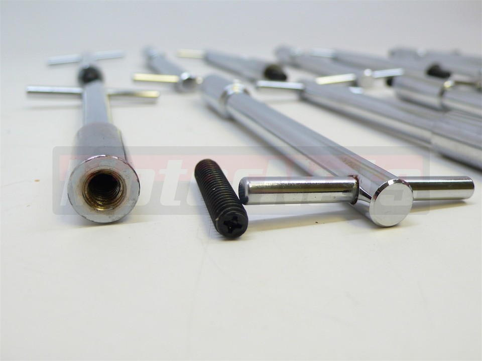 SB Chevy Chrome Tall T-Bar Valve Cover Hold Down Kit SBC 327 350 Bolts ...