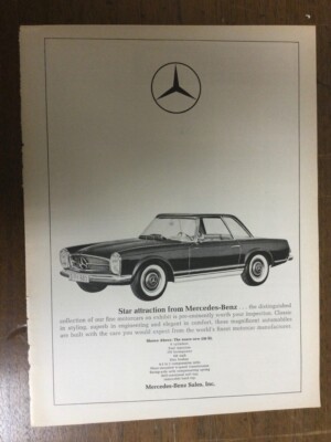 M144 Mercedes-Benz B&W Advertisement 1964 Suave New 230 SL Roadster 5/ ...