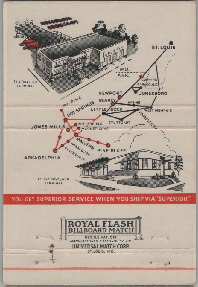 Matchbook Cover - Truck - Superior Forwarding Co. Little Rock, AR | eBay