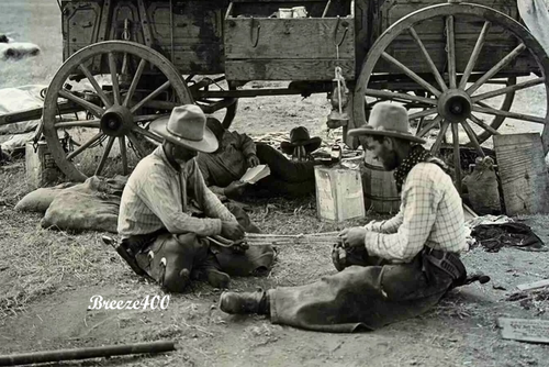 Old West Photo/Early 1900's WORKING COWBOYS AT CHUCK WAGON/4x6 B&W ...