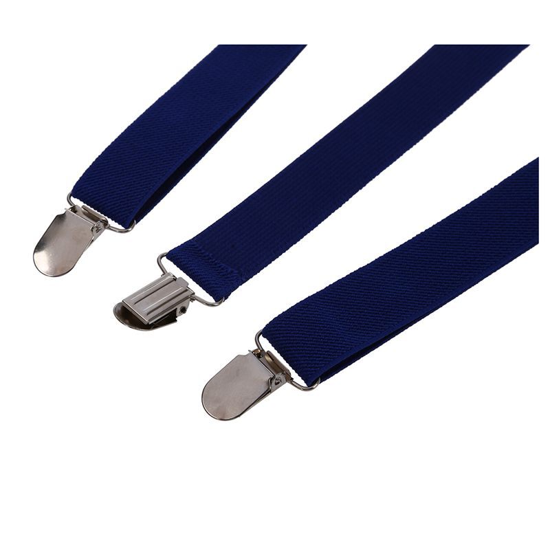 Adult Adjustable Metal Clamp Elastic Suspenders Braces Dark F8B38117 | eBay