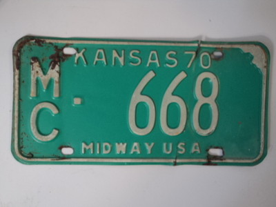 1970 KANSAS Midway USA License Plate MC 668 Mitchell County KS X | eBay