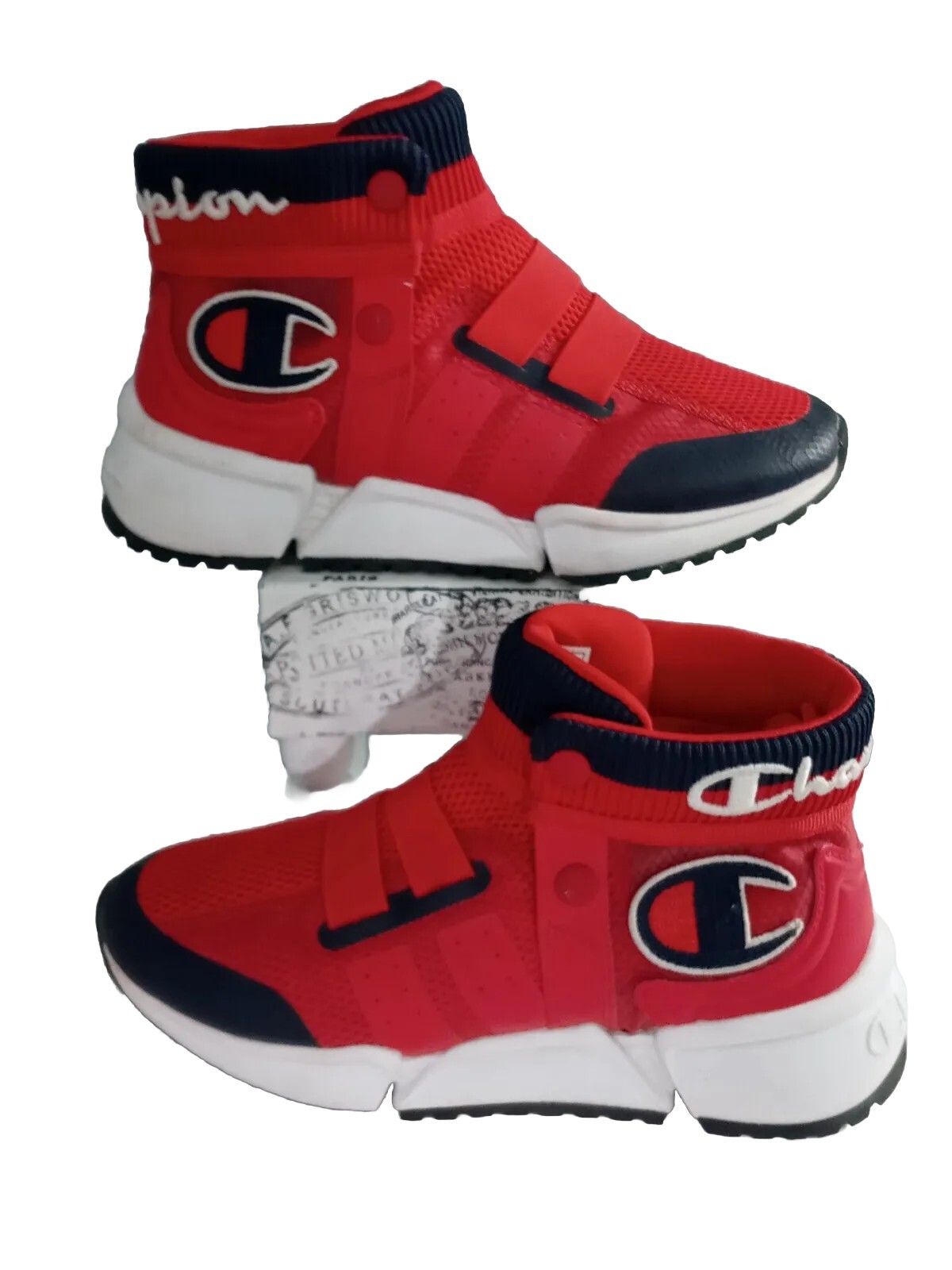 Champion Rally Future Sneaker 4Y Red Snap Closure CP100425Y High Top 4 ...