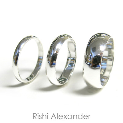 925 Sterling Silver High Polished Wedding Band Ring All Sizes | eBay