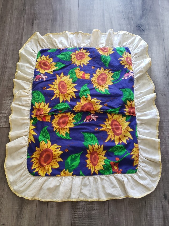Vintage Disney Winnie the Pooh Piglet Tigger Sunflower Blue Pillow Case ...