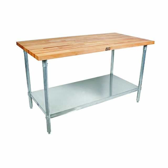 John Boos & Co. Maple Top Work Table with Galvanized Legs and ...