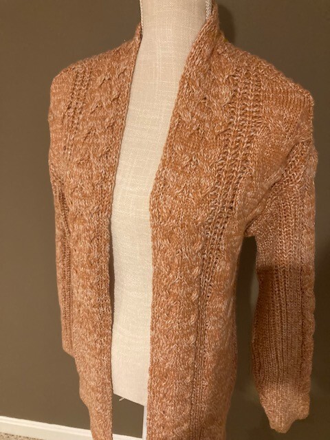 Nine West Chunky Cable Knit Open Front Duster/Sweater Women size Small ...