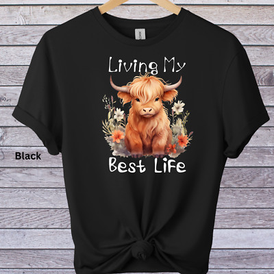Inspirational Highland Cow T shirt Graphic Print T shirt Unisex Novelty ...