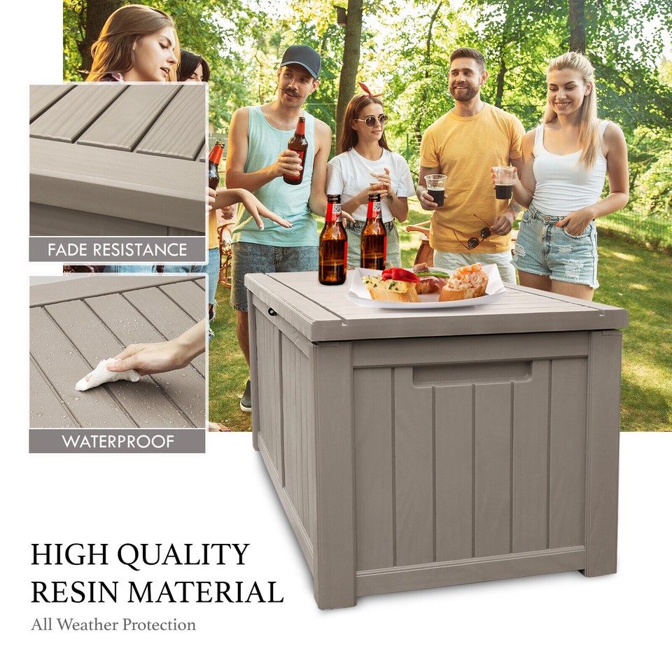 120 Gallon Deck Box Storage Outdoor Patio Chest Organizer Furniture ...