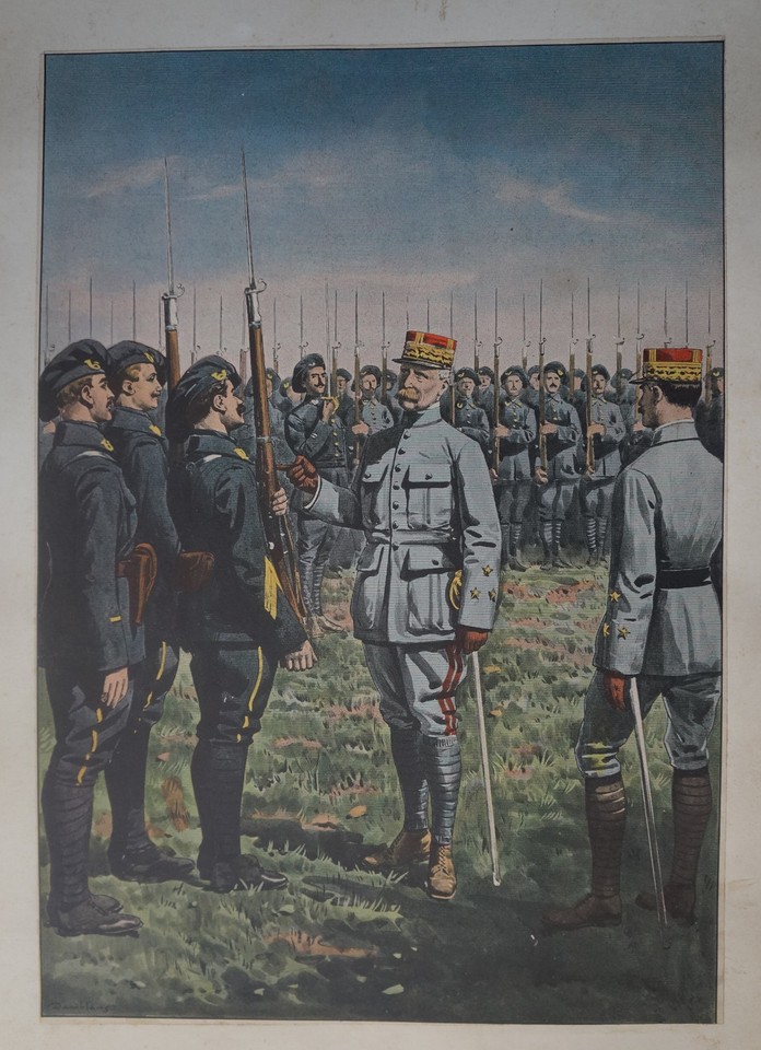 Impression WW1 Ceremony Chasseurs Au Front Signed E. Damblans (1865/ ...