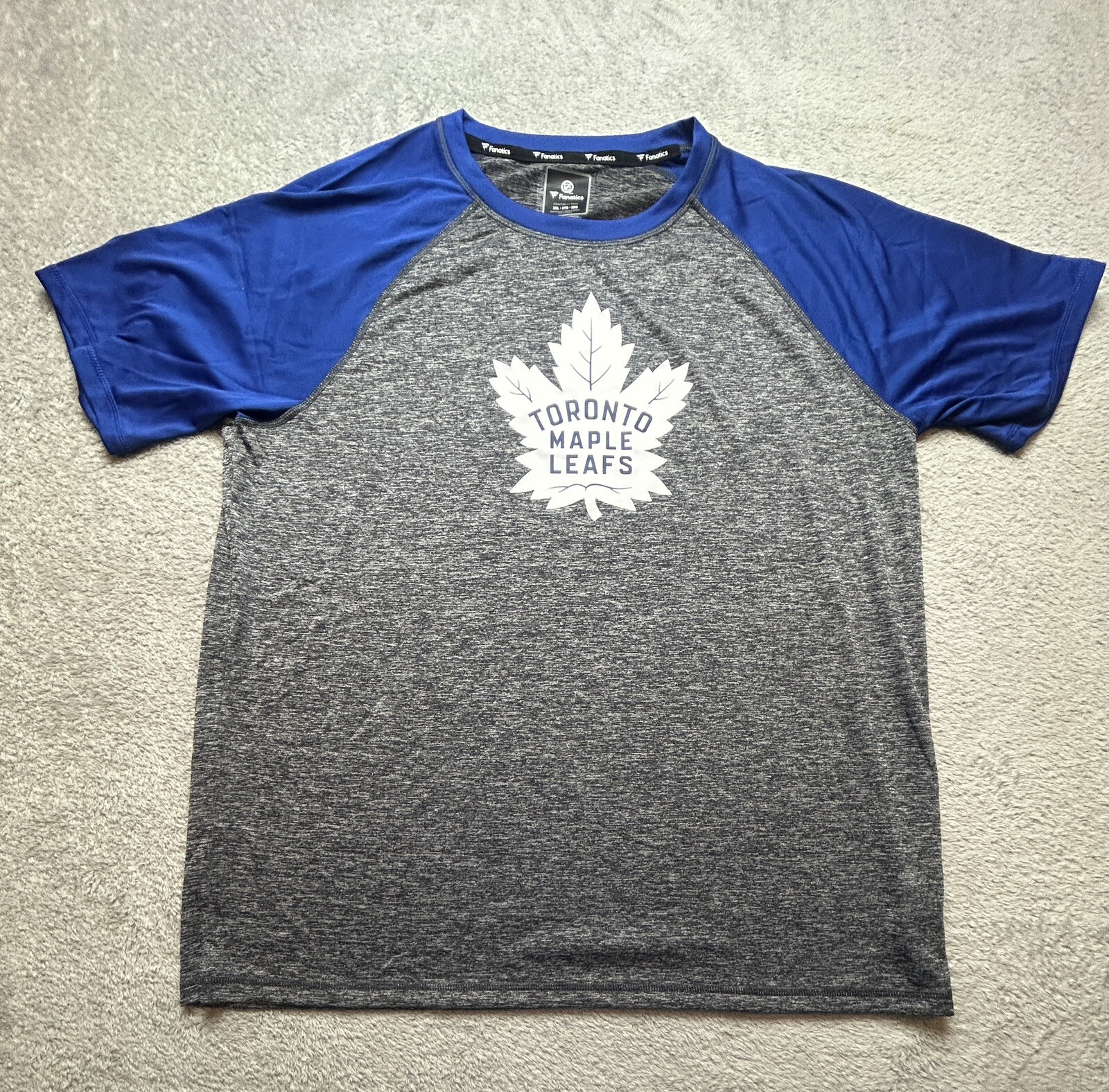 Toronto Maple Leafs Shirt Mens Gray/Blue Fanatics Graphic Tee NHL ...