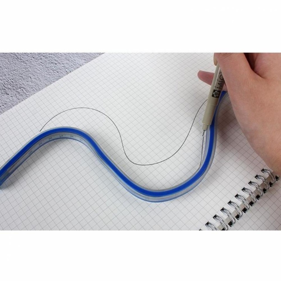 Flexible Curve Ruler 12 Inch Bendable Curve Template Double Side Scale ...