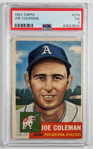 1953 Topps Baseball #279 Joe Coleman Philadelphia Athletics PSA VG 3 | eBay