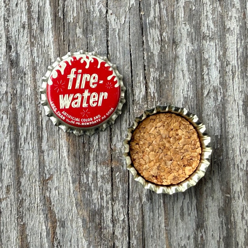 10 Vintage Original 1950s FIRE WATER Soda Pop CORK LINED Bottle Cap Lot ...