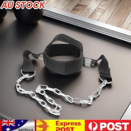 Neck Harness with Steel Chain Adjustable Neck Trainer Neck Muscle Power ...
