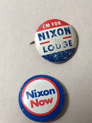 lot of 2 Richard Nixon Presidential political campaign pin back button ...